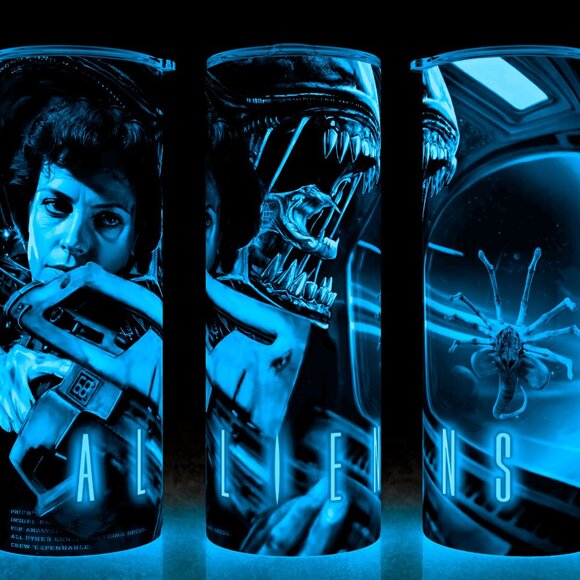 Dining | Glow 8s Aliens Ripley With Xenomorph And Facehugger Horror Cup ...